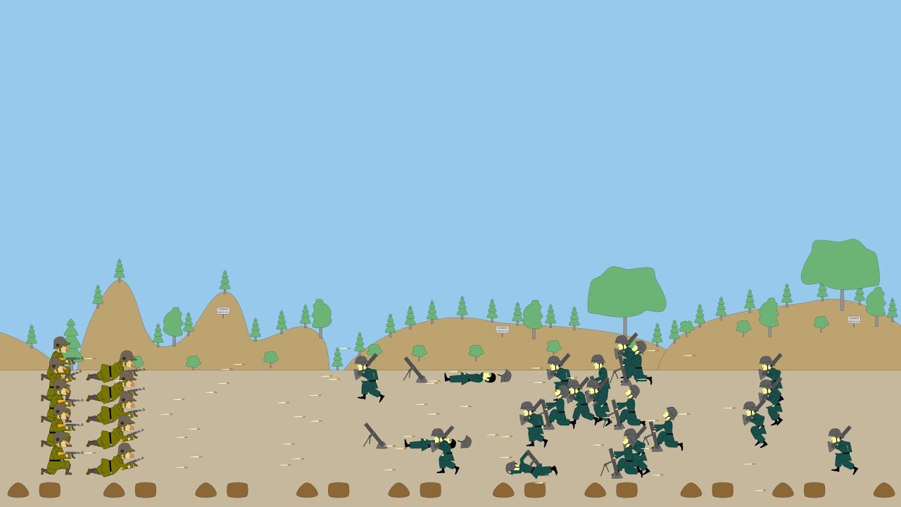 Maginot Line War, German GrW-34 mortar soldiers charge French AK ...