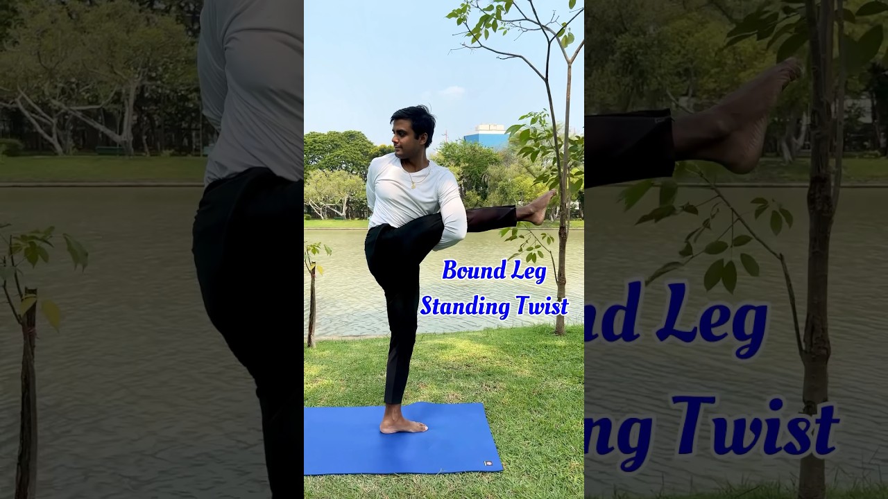 Bound Leg Standing Twist :- Yoga pose of the day 🧘🏽‍♂️ #yoga #shorts # ...