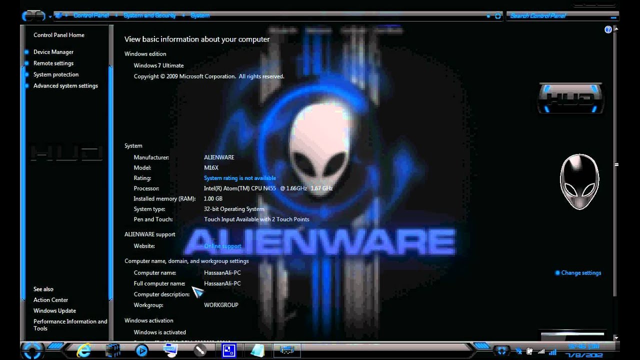 ALIENWARE THEME PACK. FOR WINDOWS 7 - YouTube
