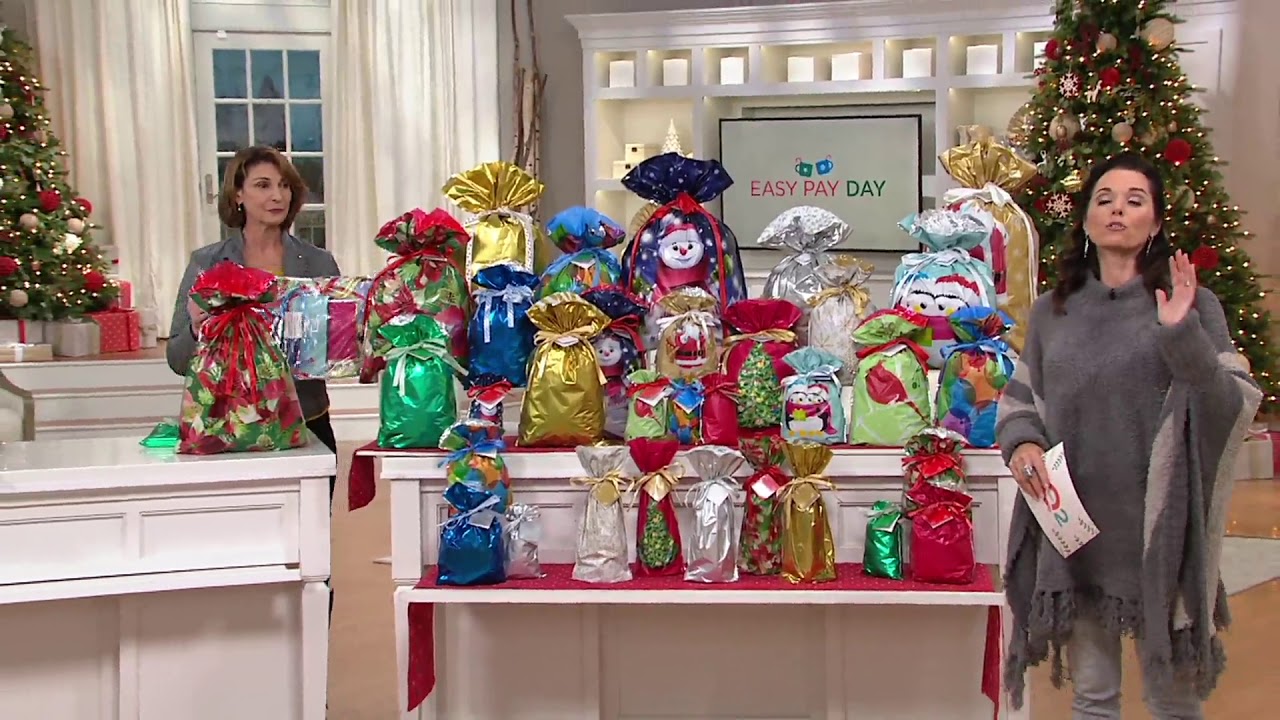 Kringle Express 70-Piece Drawstring Gift Bag Set with Tags on QVC - YouTube