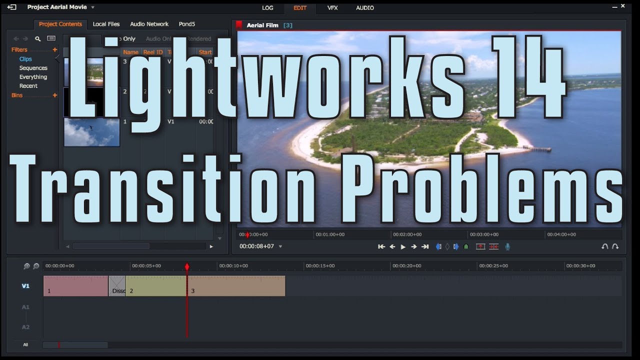Lightworks 14 - Problems with Transitions - YouTube