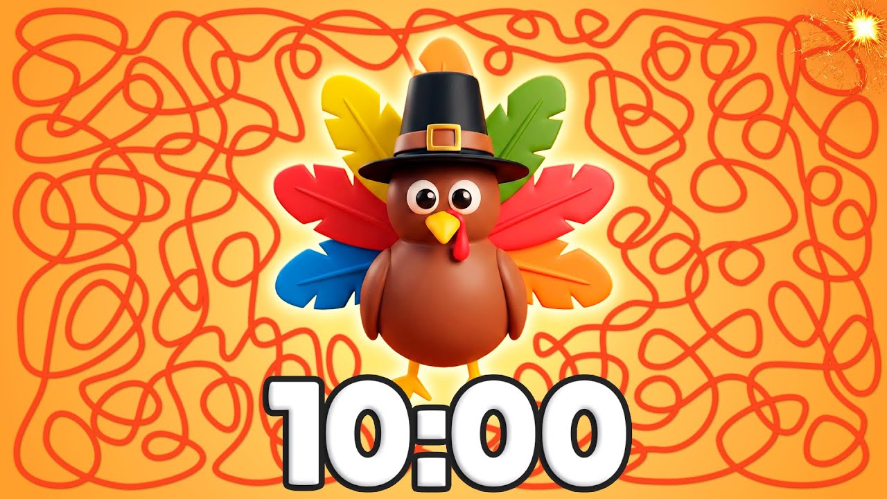 10 Minute [THANKSGIVING] Rocket Turkey Timer 🦃🚀💥 | Firework Countdown ...