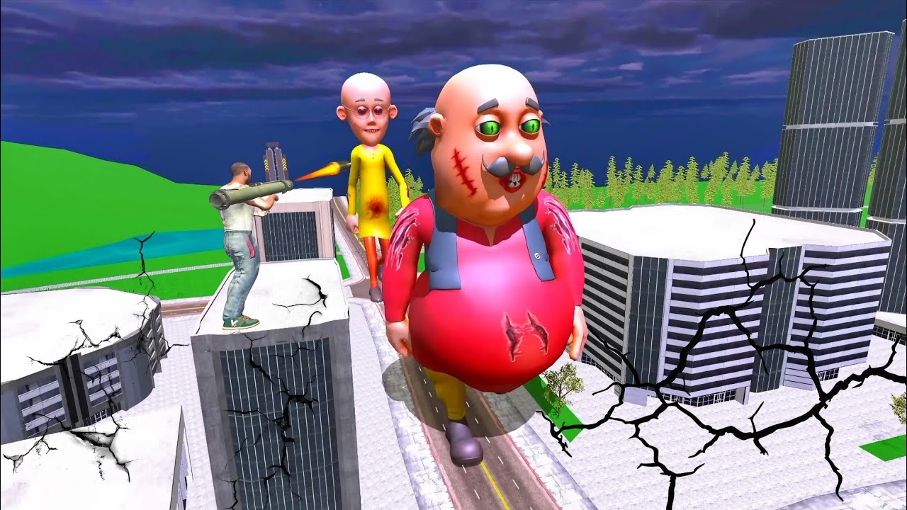 Horror Motu Patlu Attack On Franklin City In Indian Bike Driving 3D ...