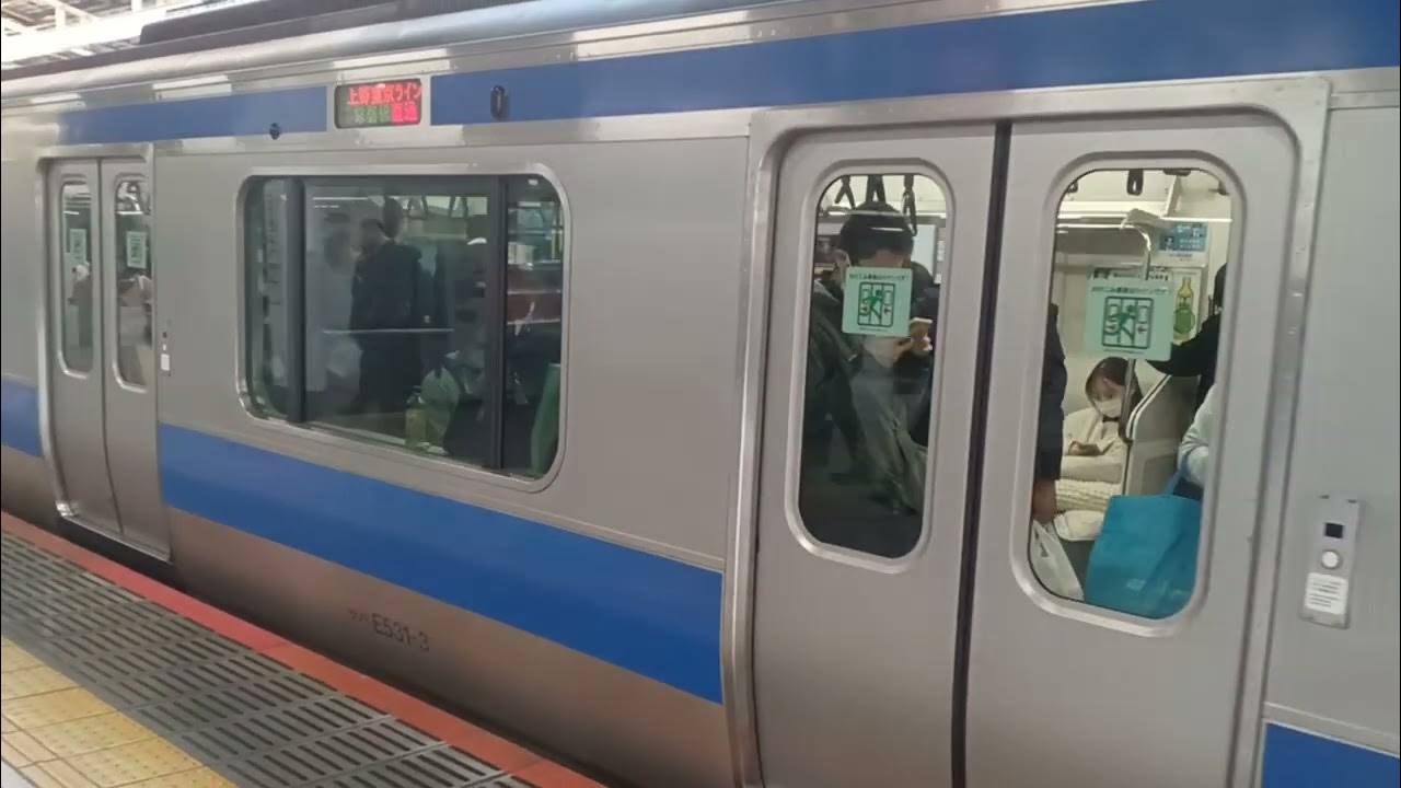 JR東日本E531系0番台水カツK402編成1187M上野東京ライン・常磐線直通快速勝田行き東京駅(JU01)15時45分発車 - YouTube