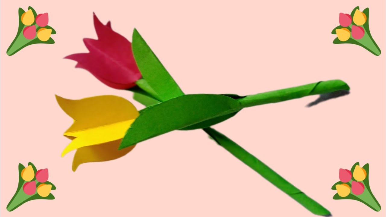 Gorgeous 3D Paper Tulip Flower / Beautiful Tulip Flower/DIY Tulip ...