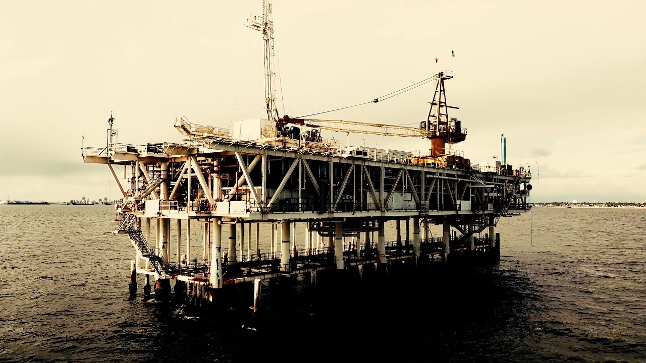 Oil Platform Ester, off the CA Coast near Seal Beach. - YouTube