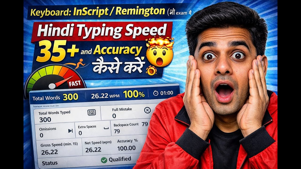 UP Police SI ASI Computer Operator Hindi Typing Test | 15 Minutes ...