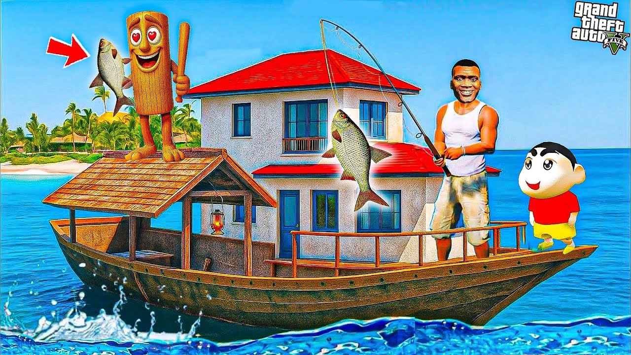 Franklin Finally Build Boat House in Beach With Tung Tung Sahur | Ocean ...