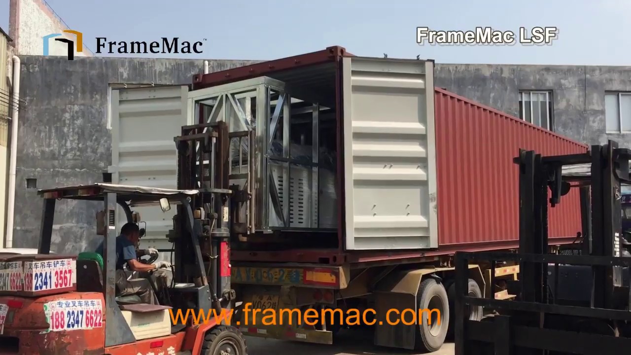 FrameMac CFS machine - for light steel frame structure villa - YouTube