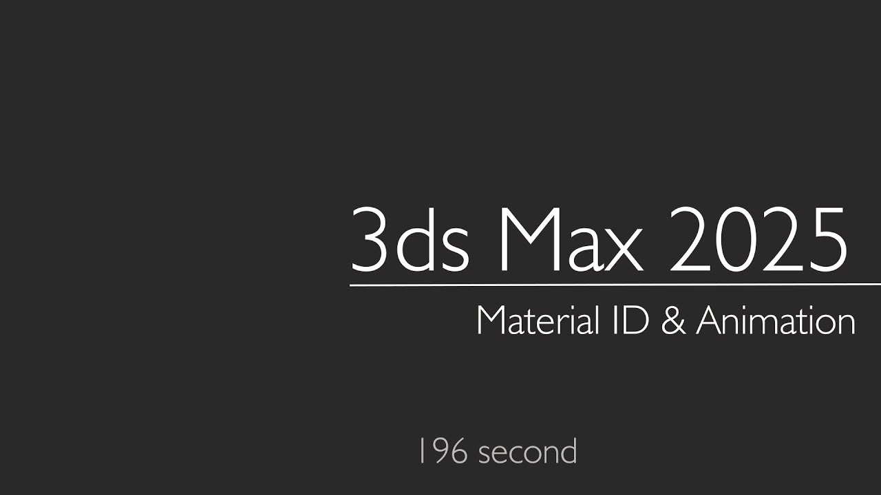 3ds Max 2025: Material ID & Animation - YouTube