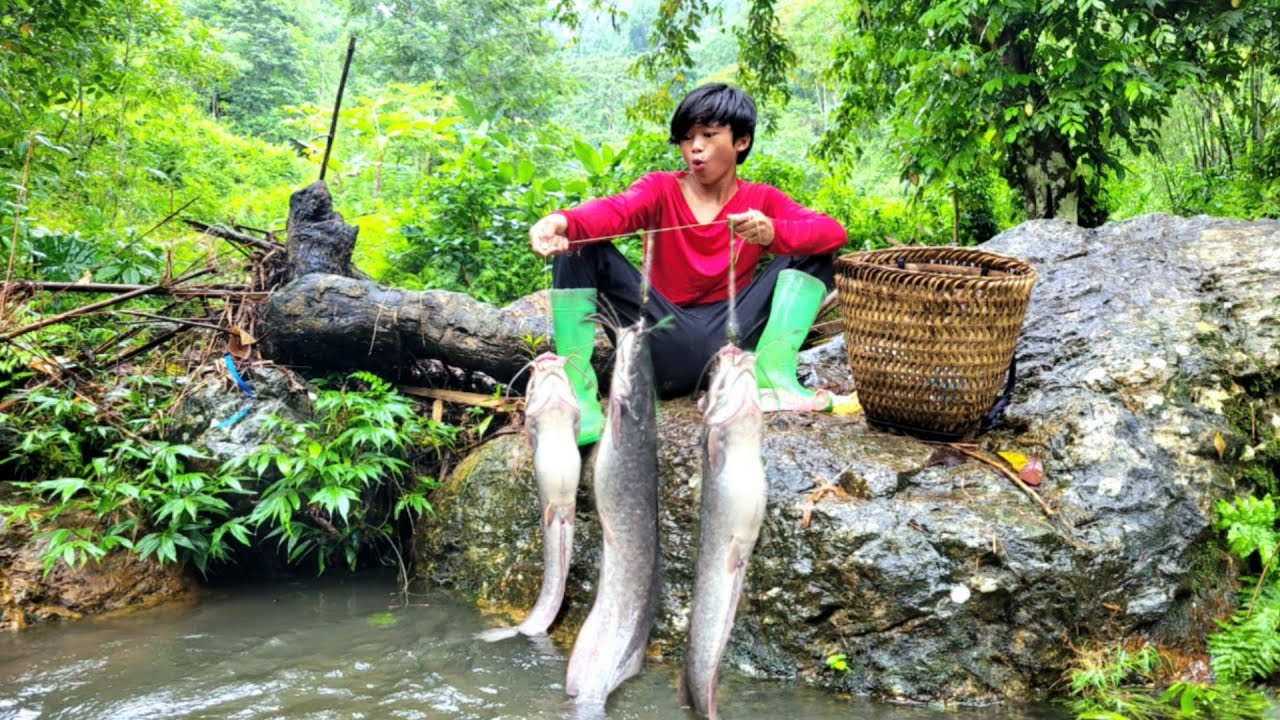 Full video of 30 days of fishing using primitive methods, Lam caught ...