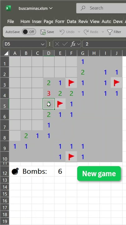 Minesweeper VBA Excel #excel #vba #hobbies #excelonlinetraining - YouTube