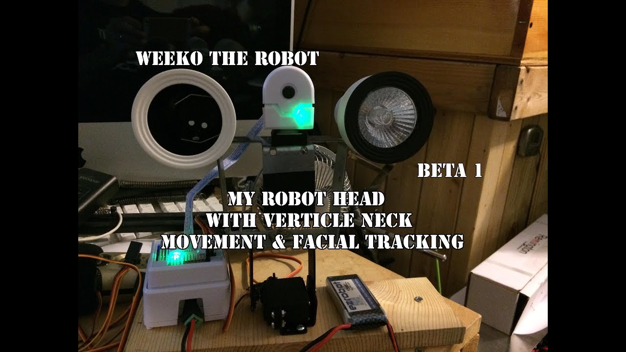 My Robot Head with Verticle Neck Movement & Facial Tracking - YouTube