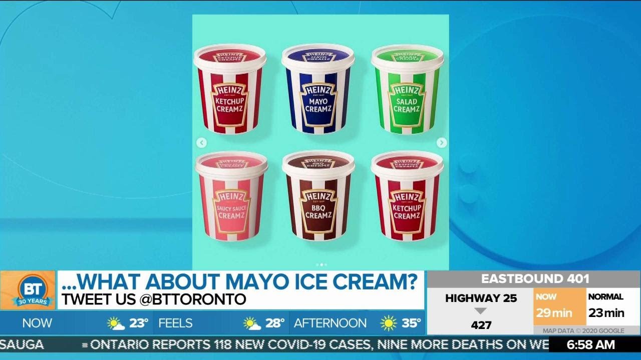 Heinz releases limited edition condiment-flavoured ice cream - YouTube