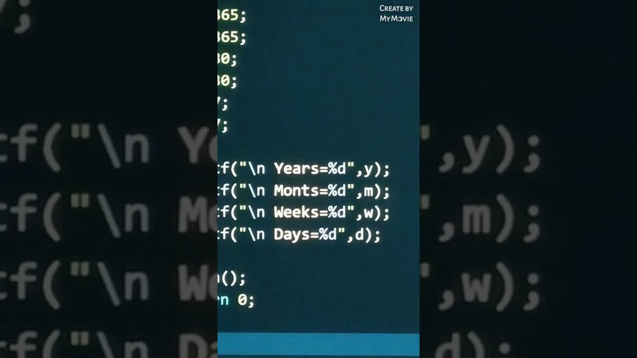 Convert Number Of Days Into Year Month Week And Days In C Programming Convert Number Of Days Into Year Month Week And Days In C Programming
