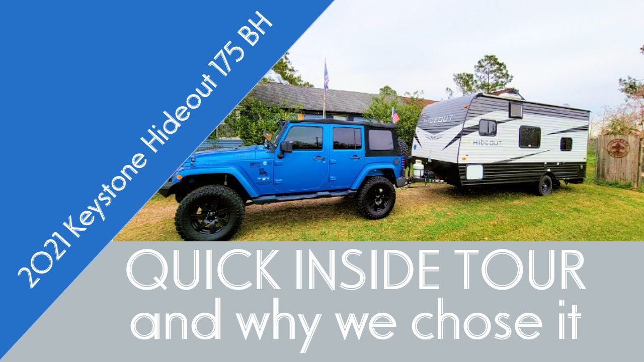 Quick Interior Tour of Keystone RV Hideout 175 BH with our Jeep JK ...