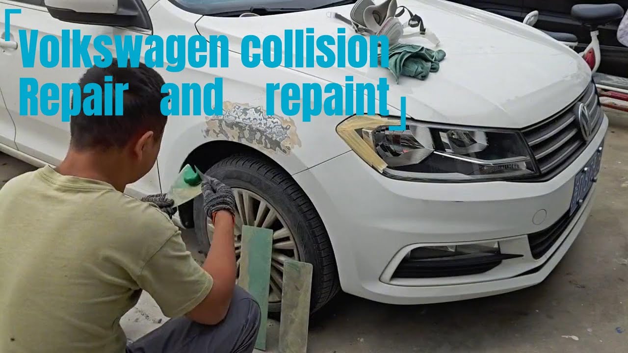 Volkswagen right side minor collision repair and repaint#repair # ...
