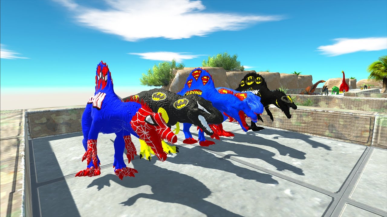 Jurassic World Evolution Spinosaurus Superheroes Vs Godzilla Race ...
