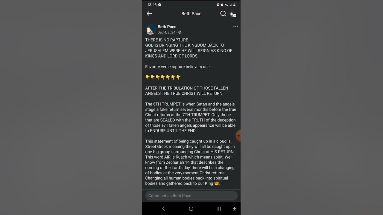 THERE IS NO RAPTURE. ENDURE, OVERCOME THOSE FALLEN ANGEL'S THOSE 5 MONTHS OF GREAT TRIBULATION ...