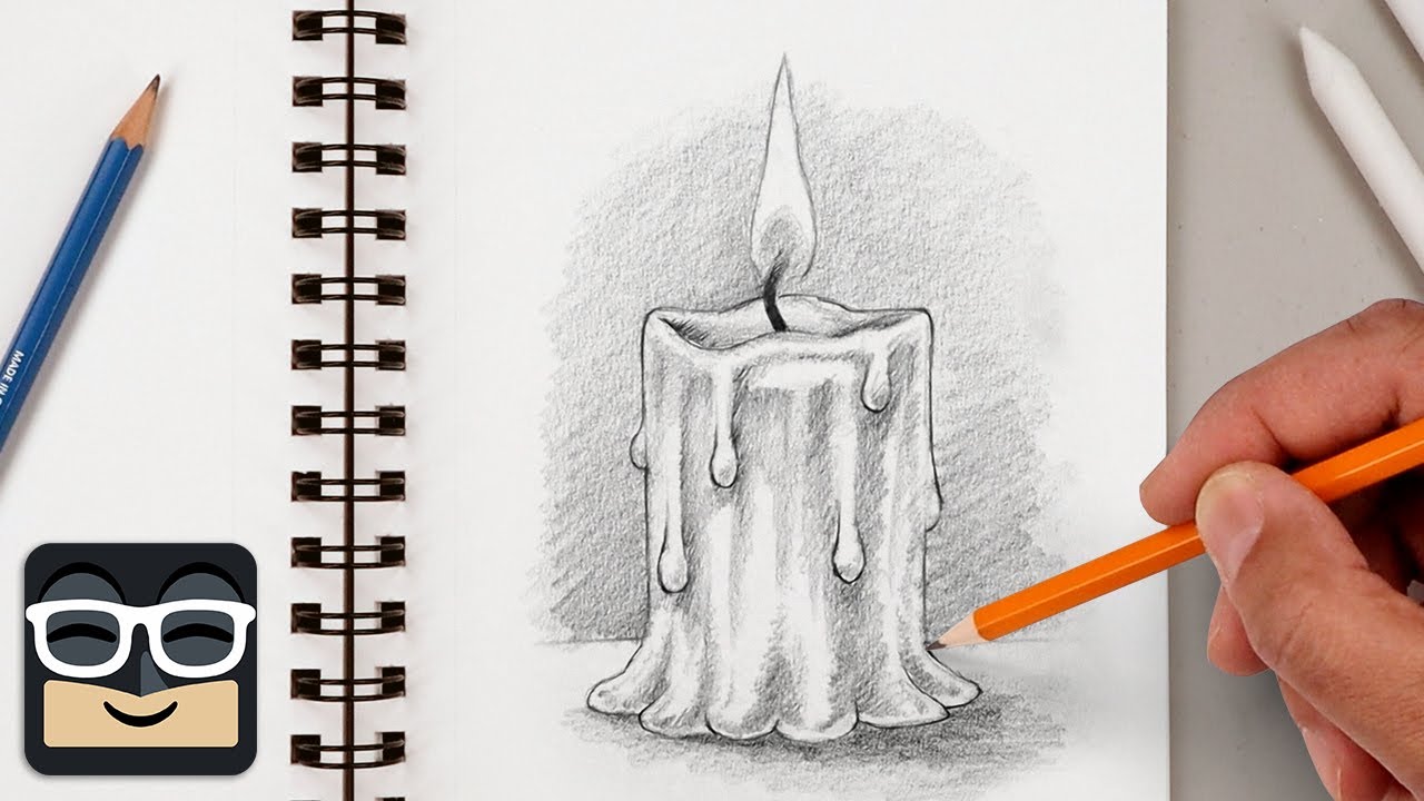 How to Draw a Realistic Candle | Step by Step Sketch Tutorial - YouTube