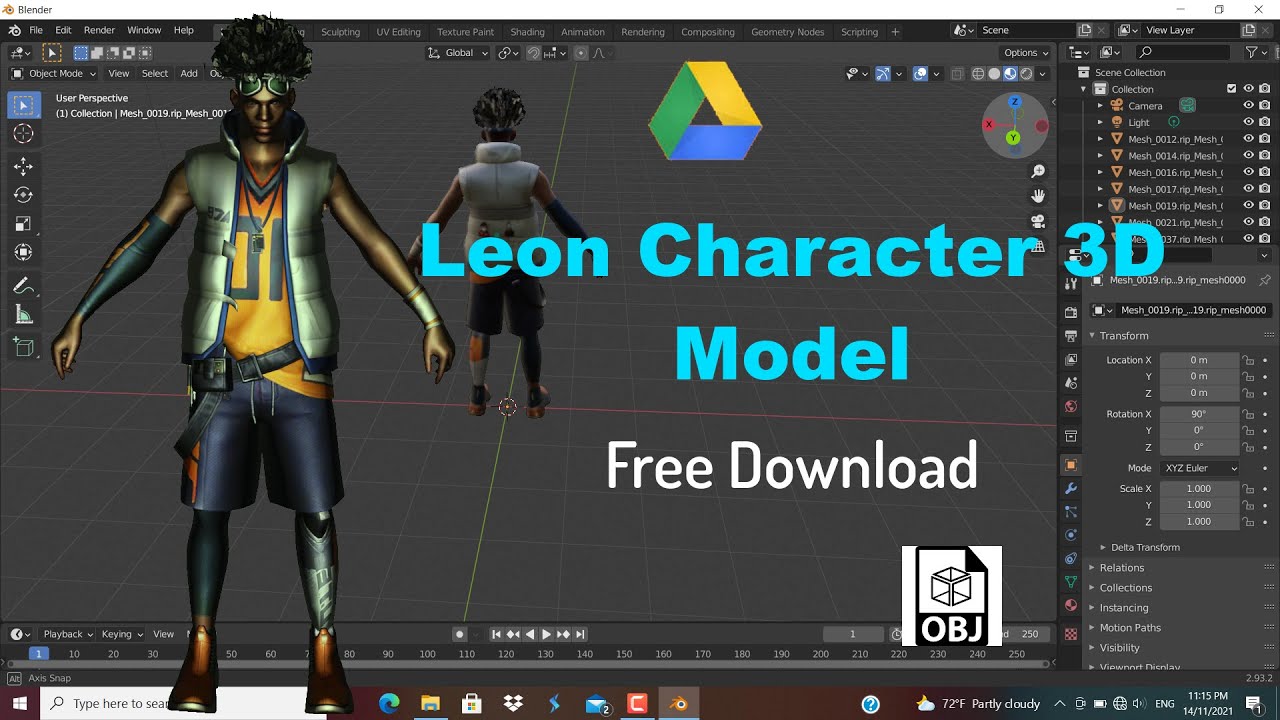 Leon Character 3d model Free Download | Free Fire 3D Leon Male ...