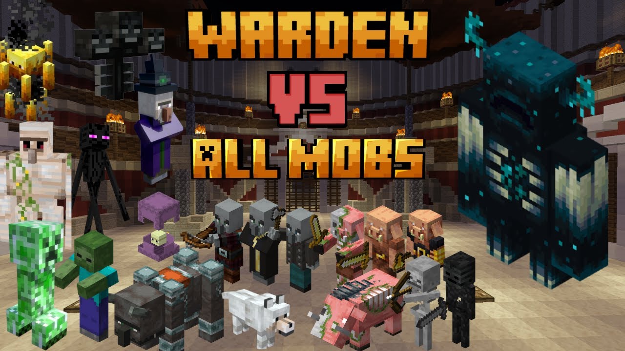 Warden vs All Mobs | Minecraft Mob Battle | Hard Difficulty - YouTube