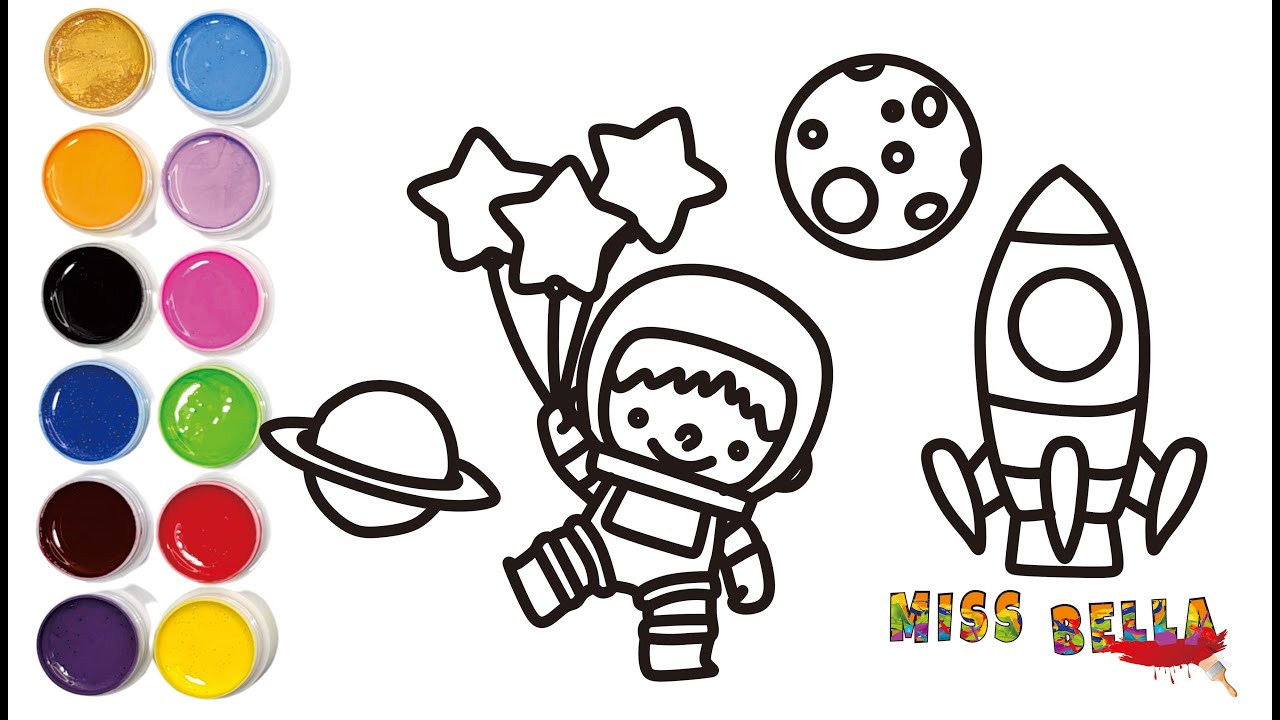cara menggambar dan mewarnai luar angkasa untuk anak | how to draw and ...