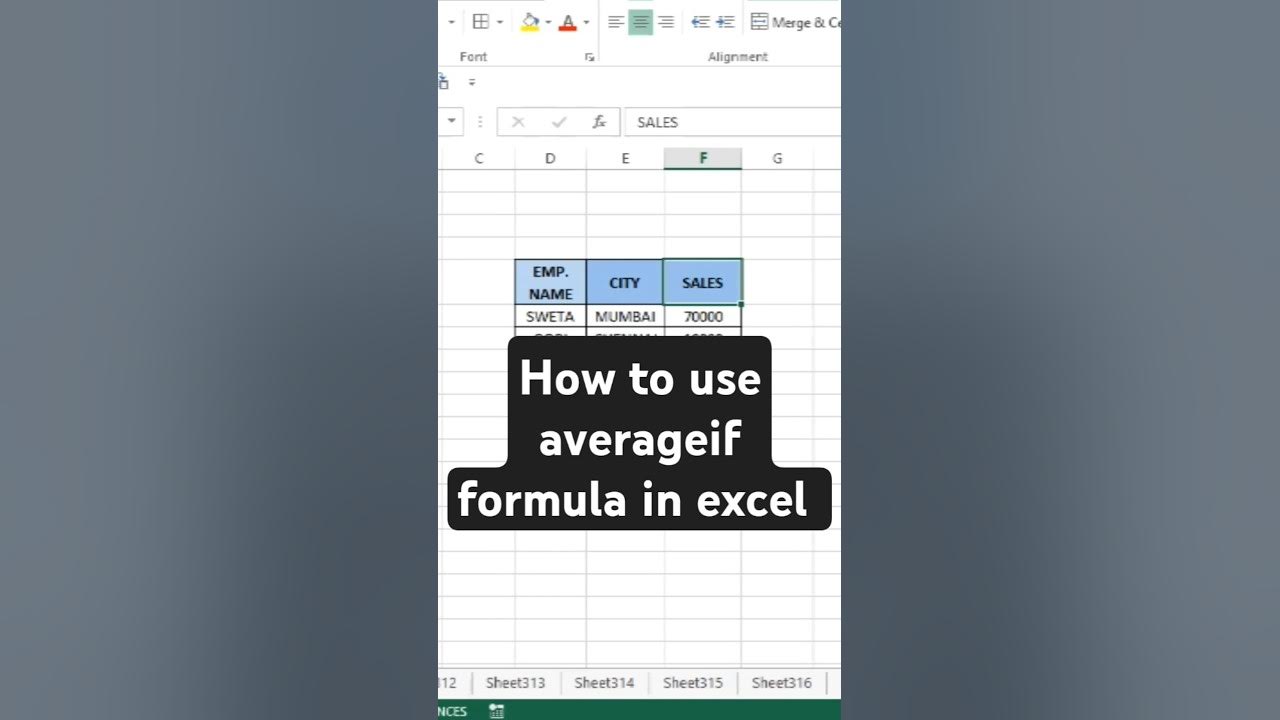 How to use Averageif Formula in Excel #shorts #exceltricks - YouTube