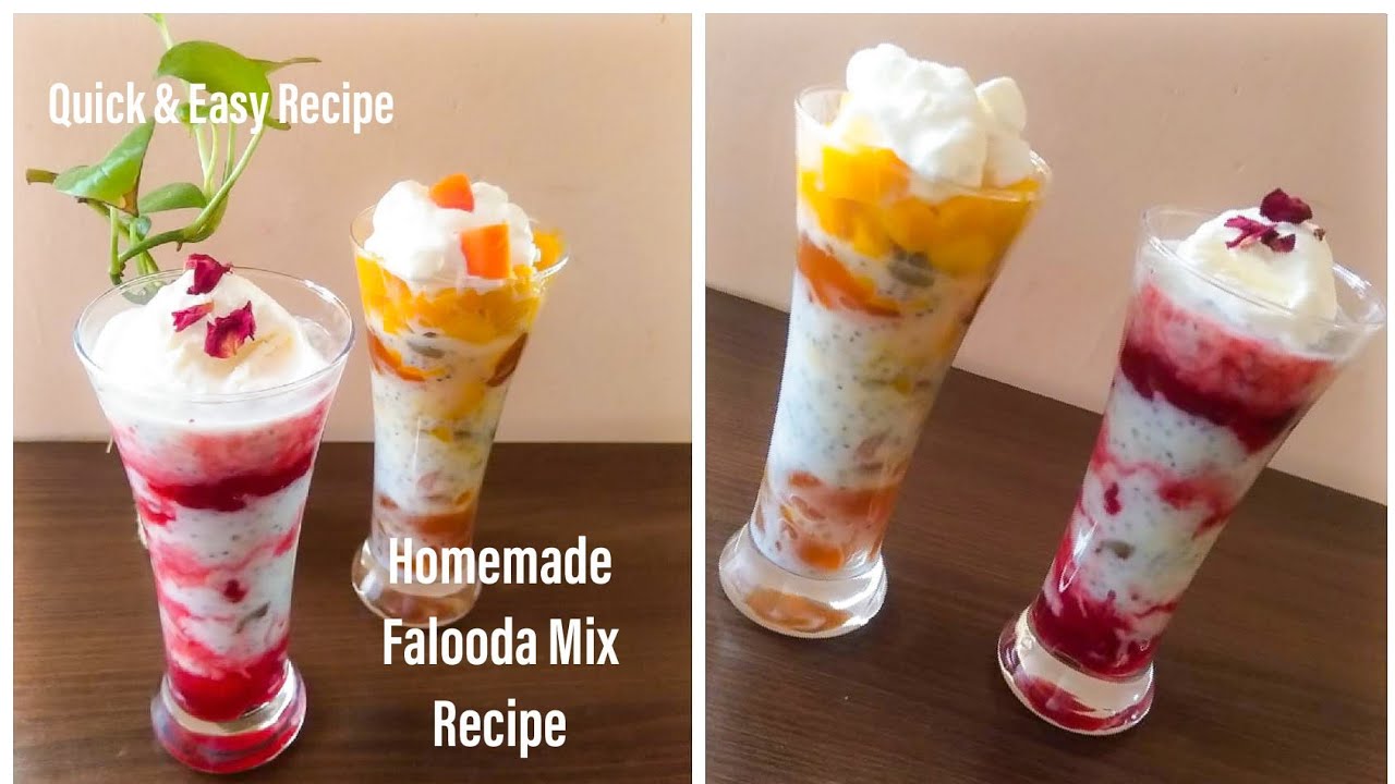 Easy Falooda Recipe/Royal Falooda/Falooda Recipes/Homemade Falooda Mix ...