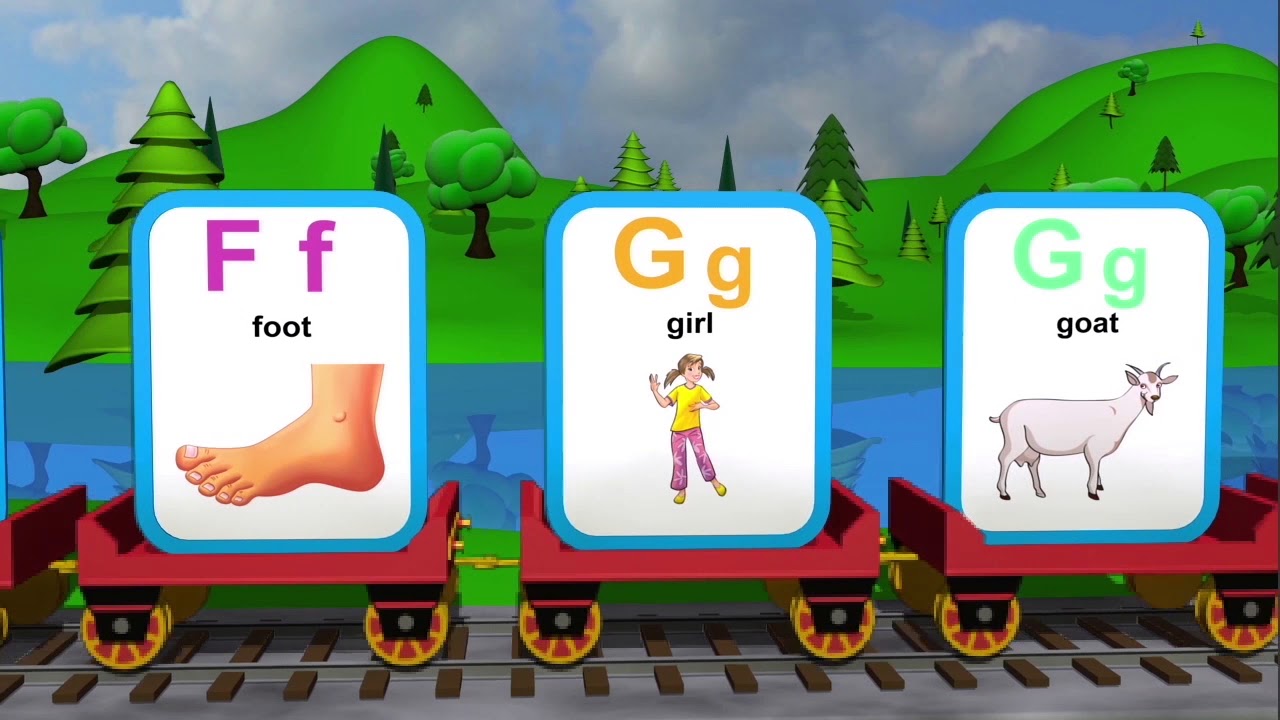 Alphabet Train Song Letters F to J - YouTube