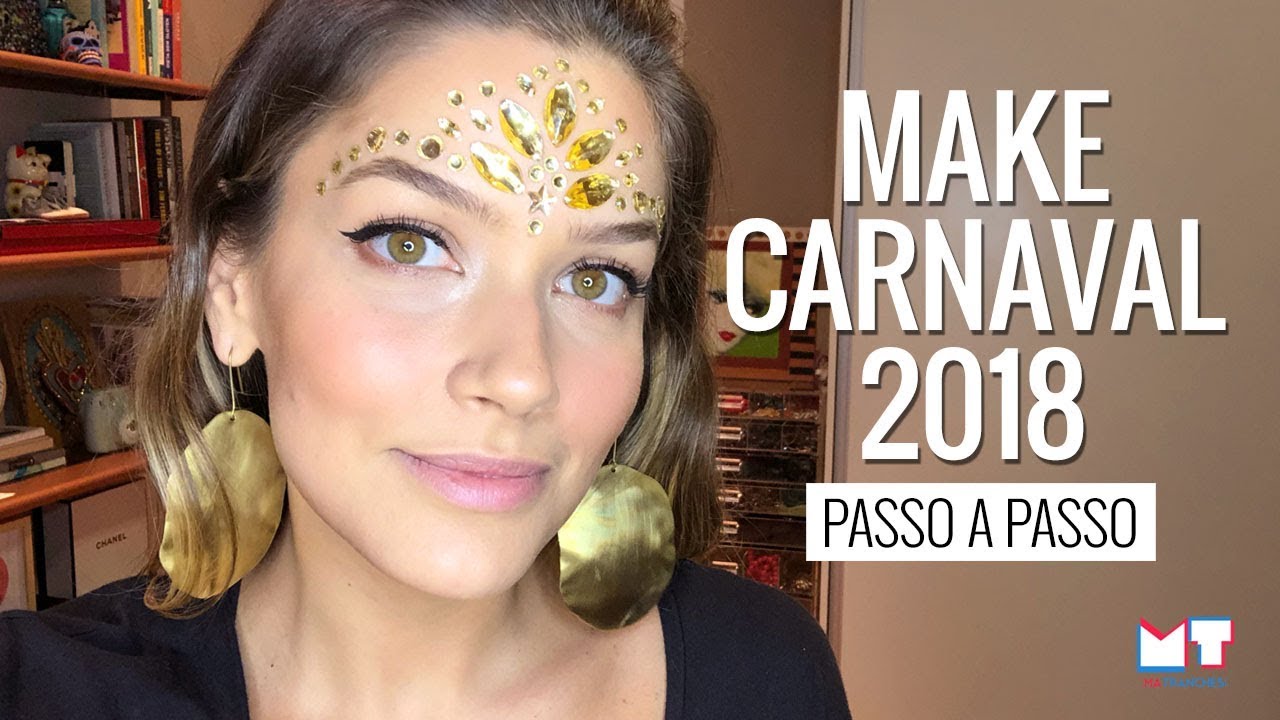 #TUTORIAL - Make de Carnaval - Passo a Passo 2018 - YouTube