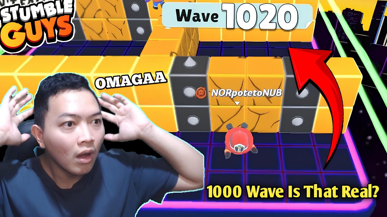 Finally Someone Reach 1000 Wave In Block Dash Endless #stumbleguys ...