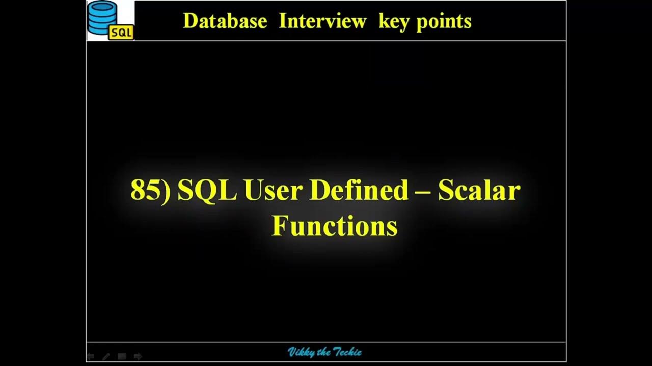DB85. SQL User Defined - Scalar Functions - YouTube