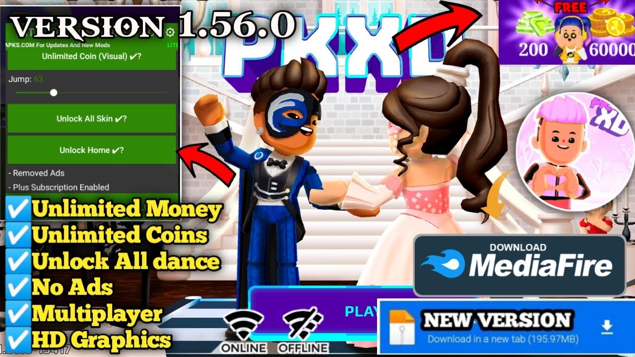 Dawnload Pk Xd Mod Manu V1.56.0 Terbaru 2024(Unlimited Jump & Money) pk ...