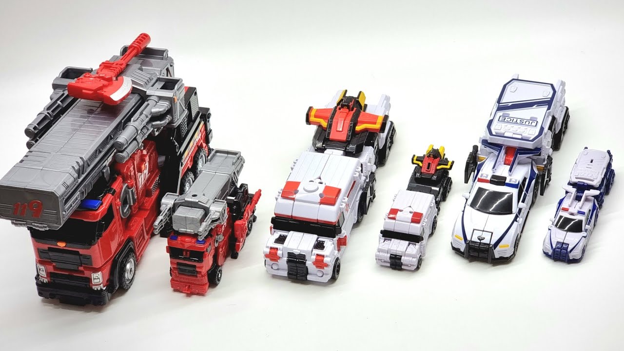 또봇 미니 vs DX 또봇SOS 또봇 닥, 또봇 쎈, 또봇 붐 경찰차 구급차 소방차 변신 합체 영상 TOBOT MINI vs ...