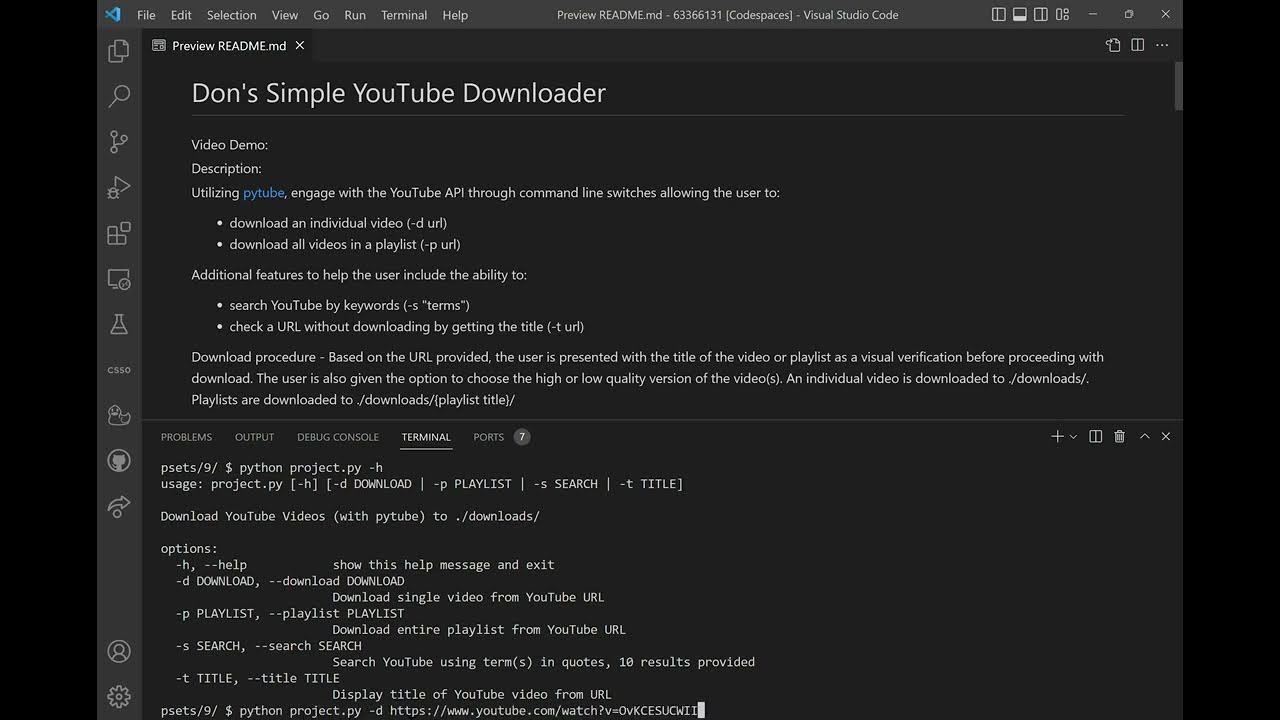 Don's Simple YouTube Downloader - CLI using pytube - YouTube