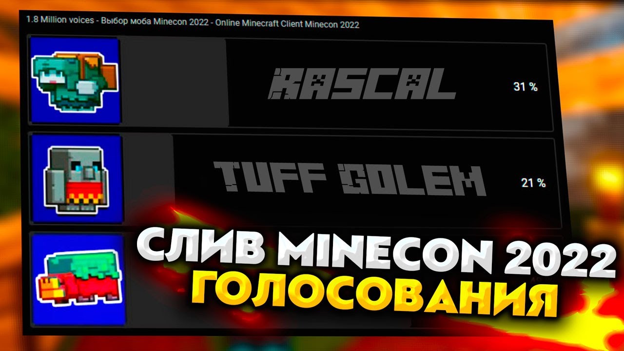 СЛИВ ИТОГОВ MINECON 2022! КАКОЙ МОБ ПОБЕДИЛ в MINECRAFT 1.20 - YouTube