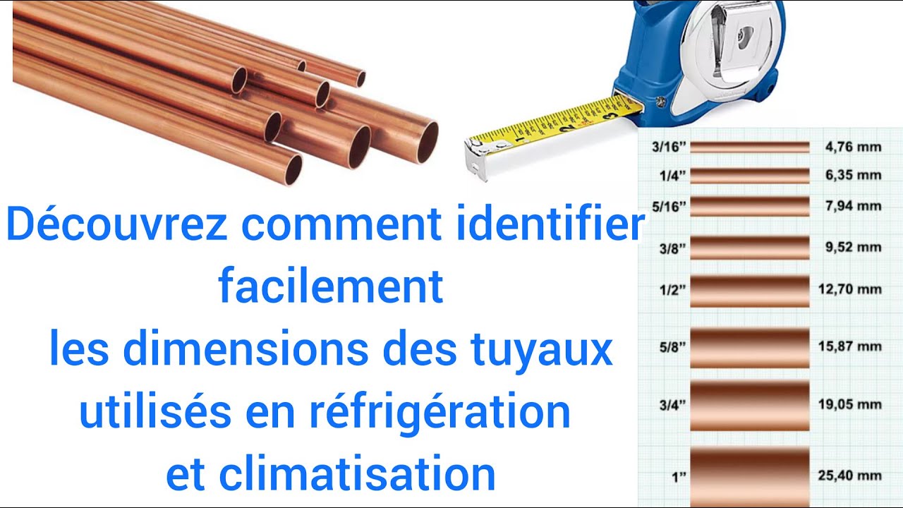 Voici comment identifier facilement les dimensions des tuyaux utilisés ...