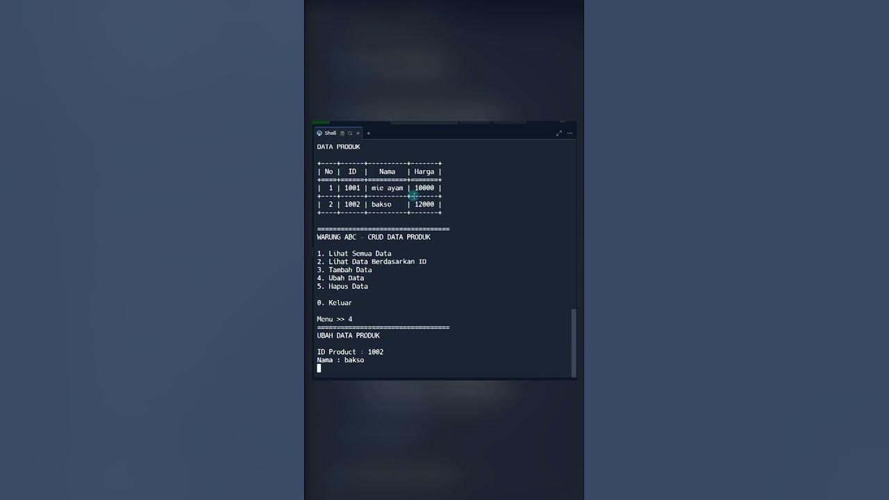 Simple Crud Data Produk Python Crud Programming Pythonforbeginners Python
