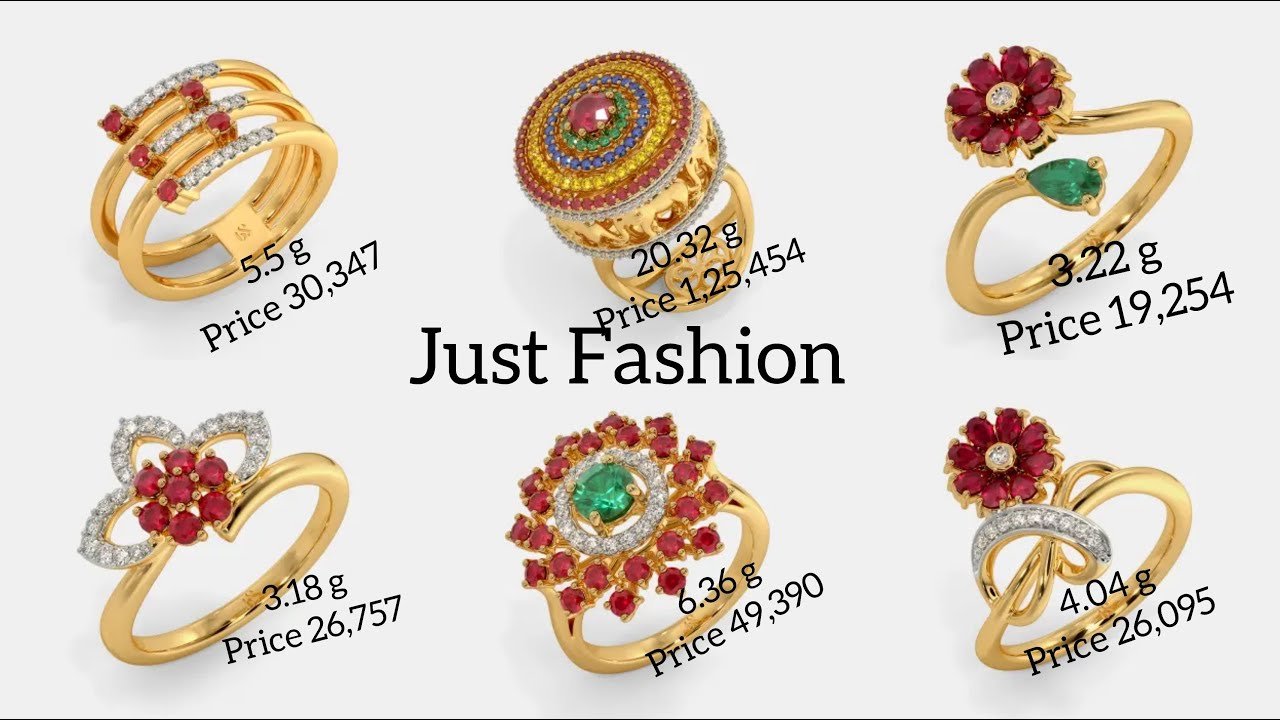 Latest Collection of Ruby Finger Ring with weight and price - YouTube