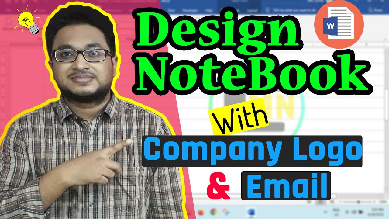 How to Design Notebook With Company Logo and Email in Microsoft Word ...