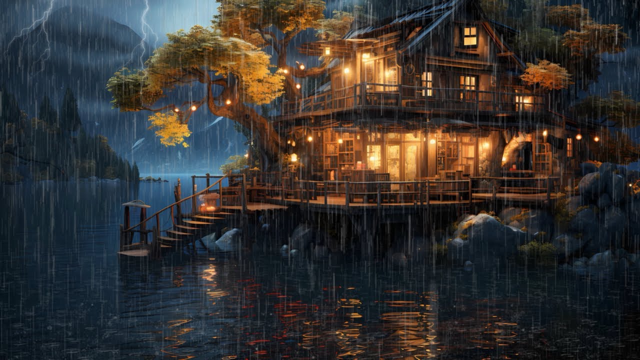 The sound of rain and thunder causes a deep sleep : Relaxing Rainfall ...