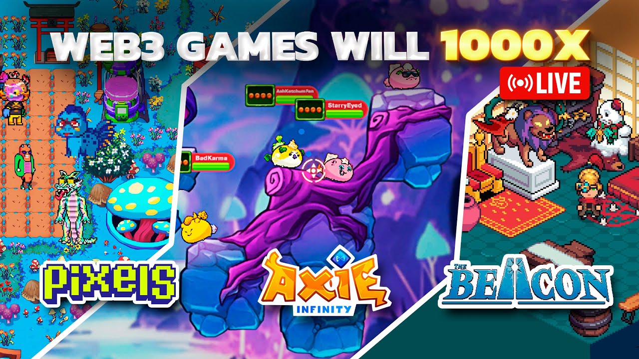 CRYPTO GAMES 1000X! PIXELS GAMEPLAY, AXIE GAMEPLAY, THE BEACON GAMEPLAY ...