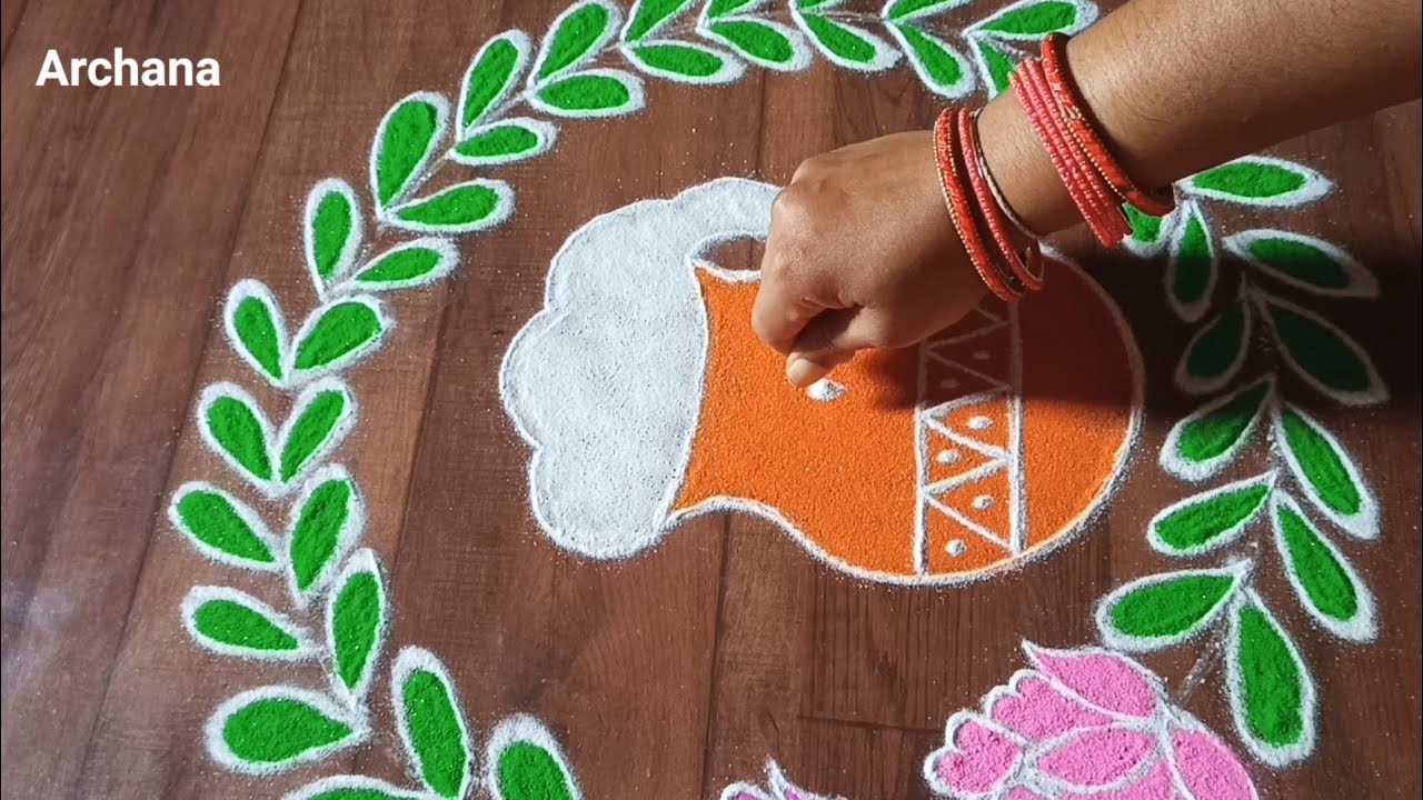 Pongal special rangoli designs | Pongal kolam/ Pongal muggulu 2023 ...