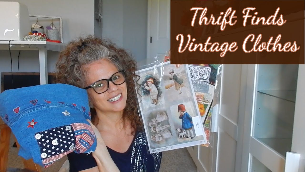 Thrift Shopping Haul | Vintage Clothes | IOD Designs & Rice Paper - YouTube