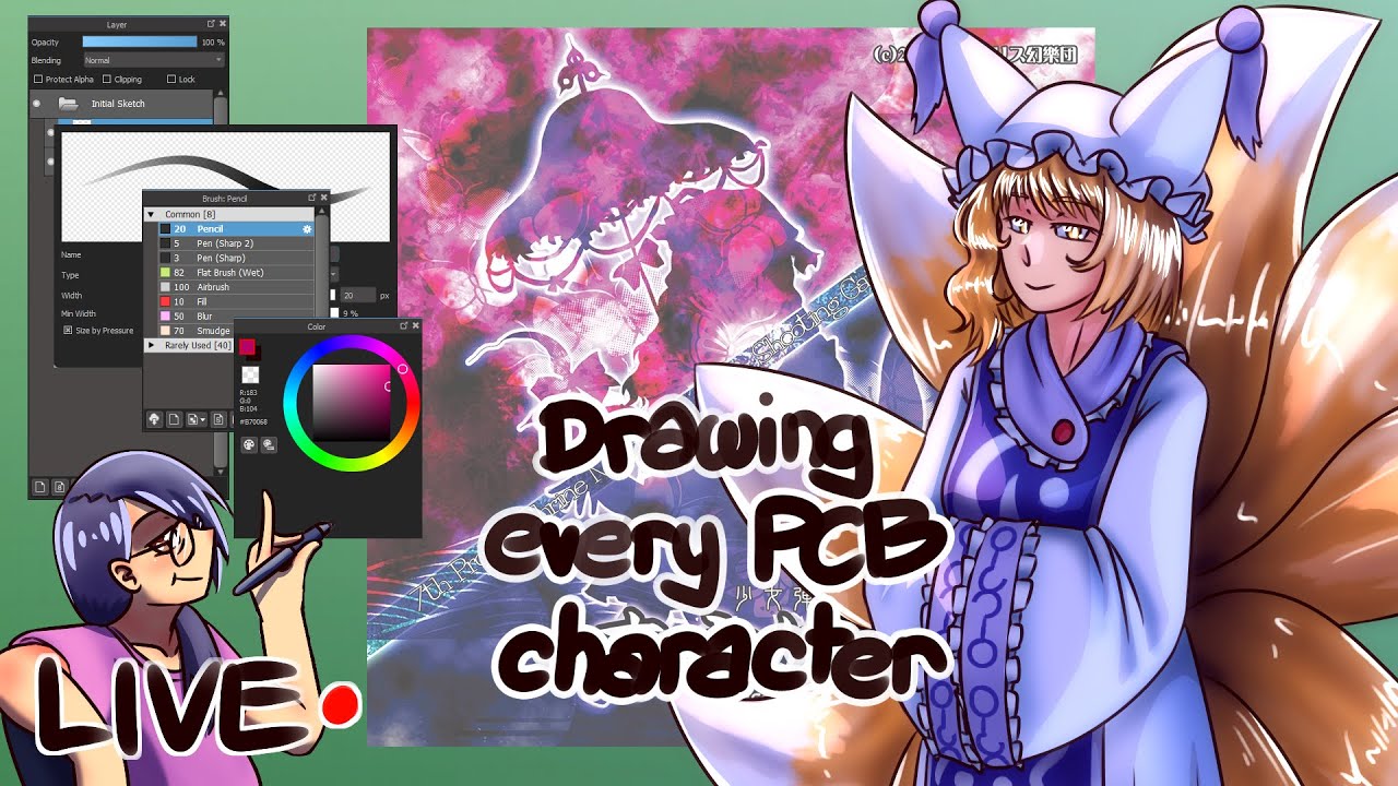 FINAL STREAM FOR REAL THIS TIME Drawing Every Character from Touhou 7 ...
