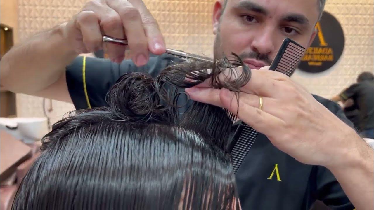 Como fazer corte pompadour pro dia dia | aprenda fazer degradê mid fade ...