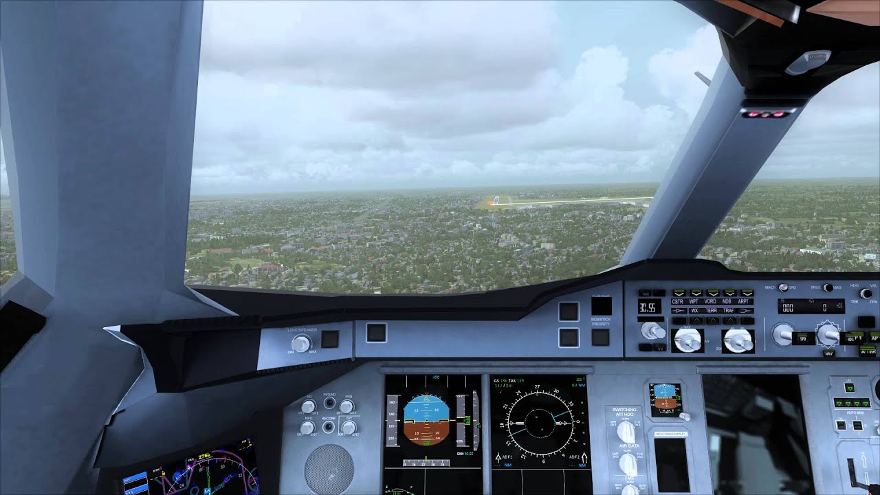 Airbus A380 Cockpit landing in Dublin [FSX] - YouTube