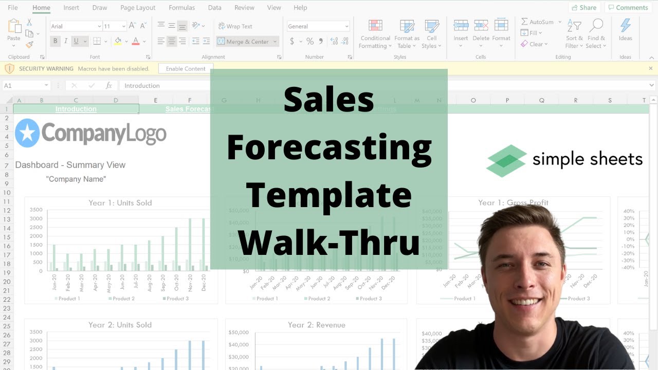 Sales Forecasting Excel Template Step-by-Step Video Tutorial by Simple Sheets - YouTube