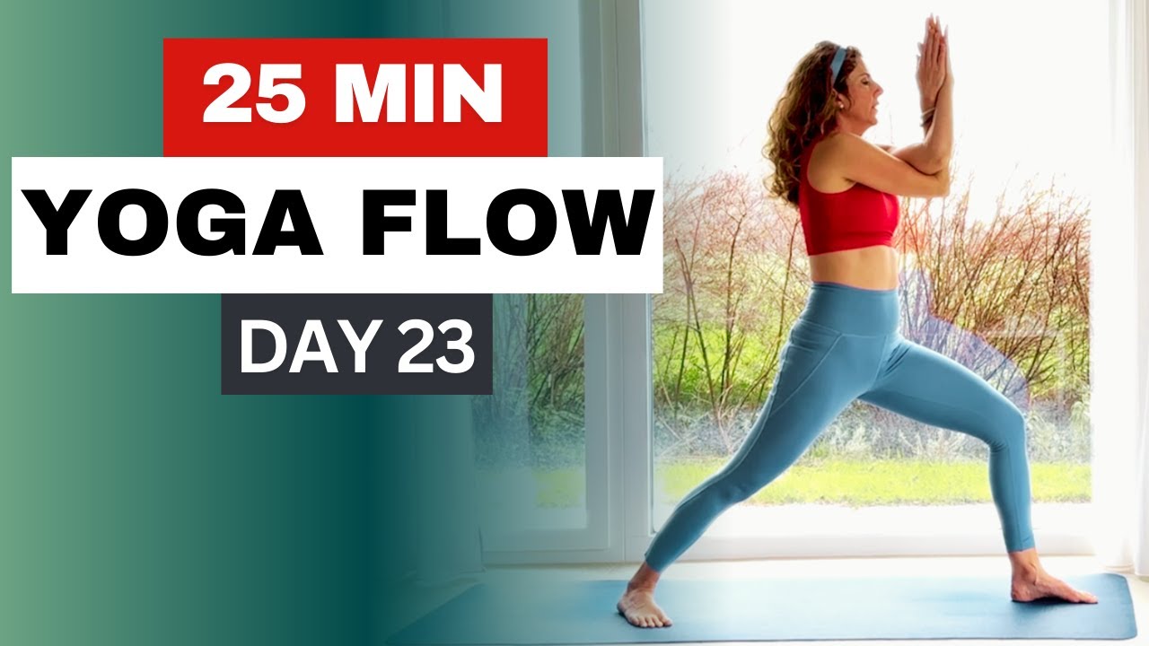 25 Min Full Body Yoga | Day 23 - 28 Day Yoga QiFlow Program - YouTube